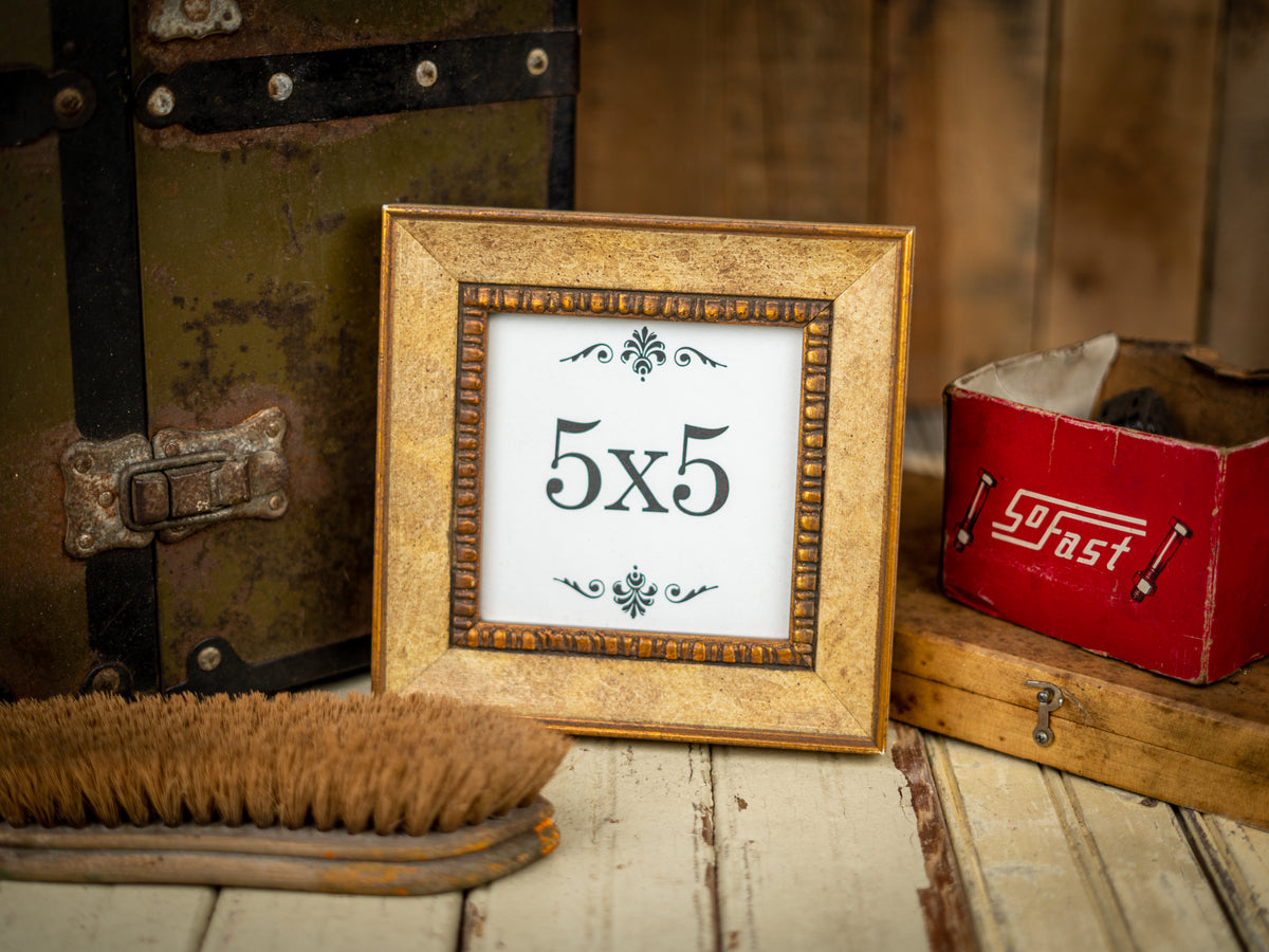 Beige & Gold 5x5" Picture Frame– The Rusty Roof