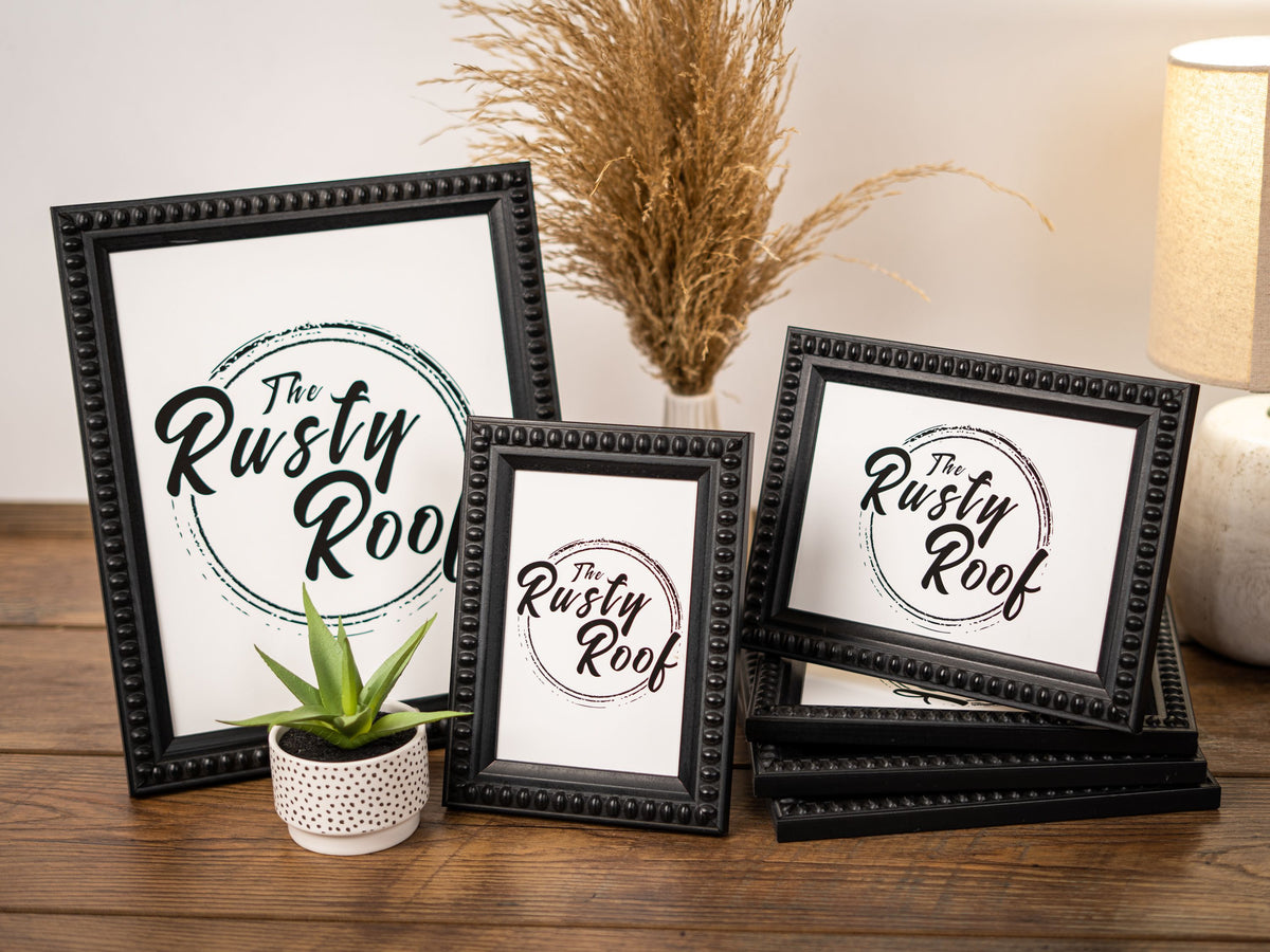 Beaded Black Tabletop Frame– The Rusty Roof